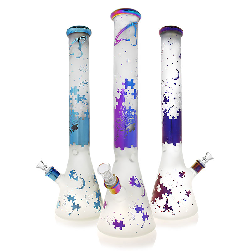 PHOENIX STAR 18 Inches 7mm Thick Beaker Bong Sandblast &electroplated