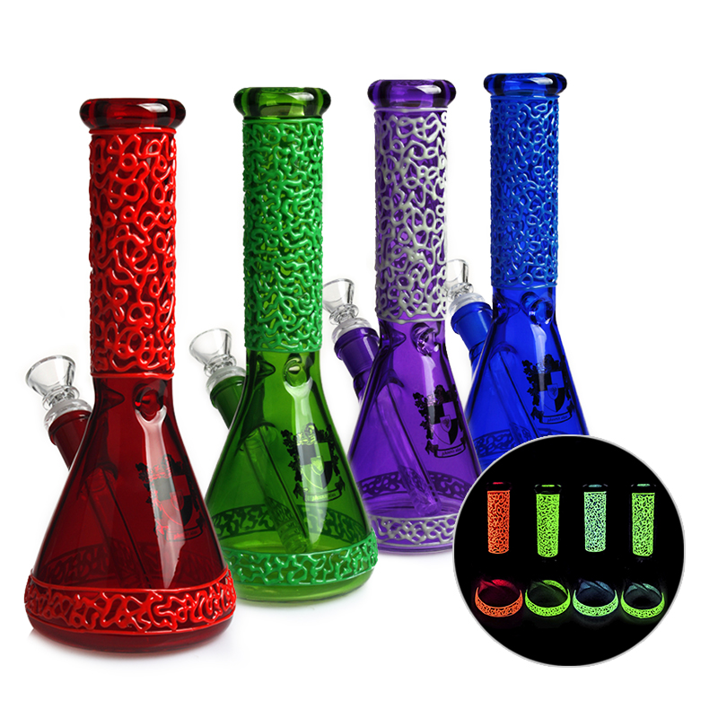 PHOENIX STAR Colorful Straight Bong 10.5 Inches Night Luminous