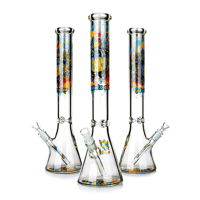 Phoenix Star 18 Inches Colorful Decals Beaker Bong with Ice Catcher