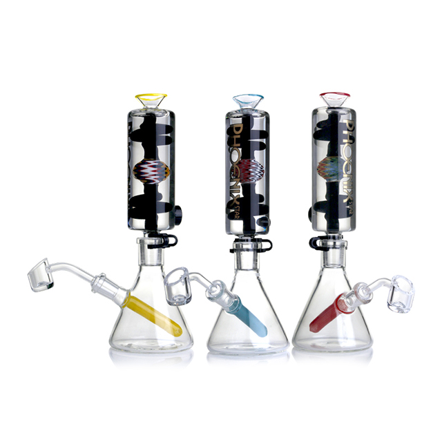 Phoenix Star Freezable Coil Bong with American Color Rod 10 Inch PHX491