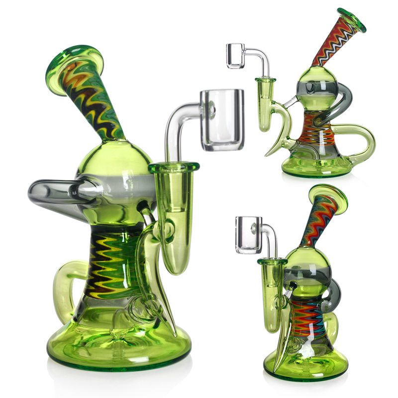 Phoenix Star Recycler Dab Rig With American Northstar Glass Rod & Quartz Banger 6 Inches