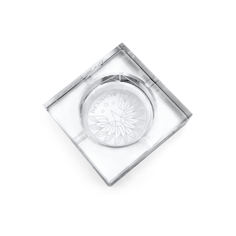 Phoenix Star Square Glass Ashtray 4 Inches