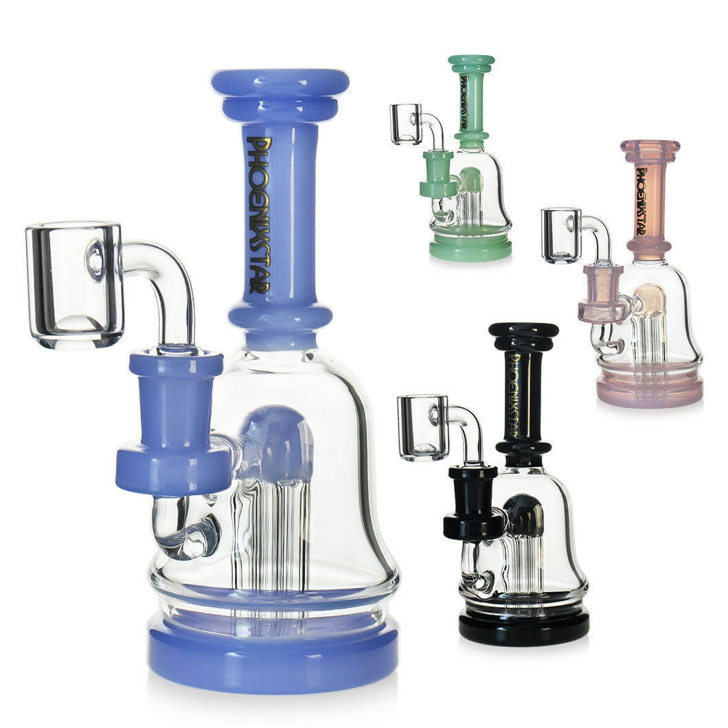 6.3-inch Dab Rig with 6-Arm Tree Perc & Quartz Banger | PhoenixStar Glass
