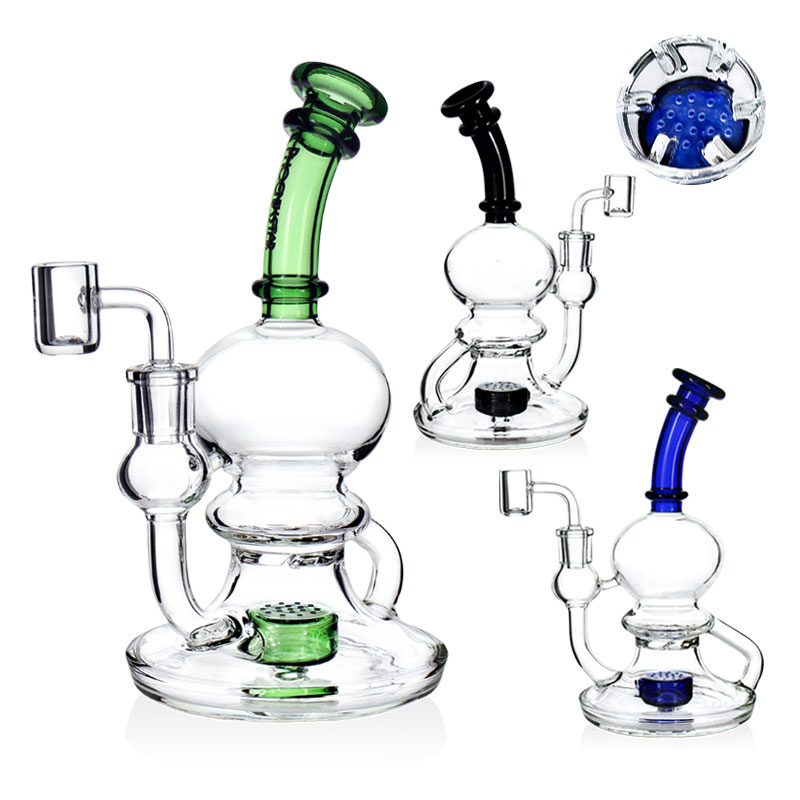 8" Recycler Dab Rig with Quartz Banger & Showerhead Perc | PhoenixStar Glass