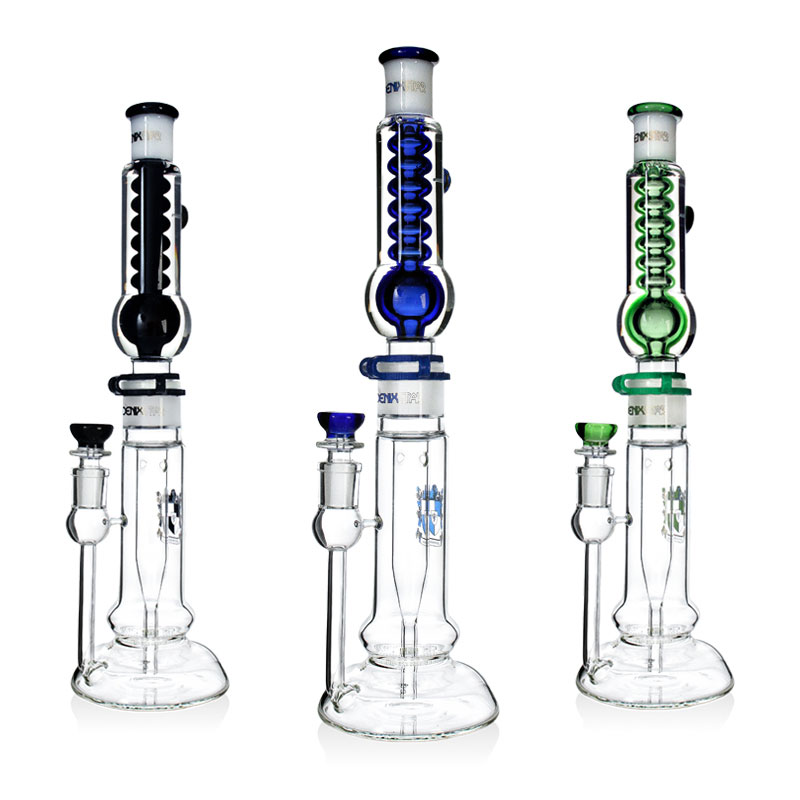 16-inch Freezable Glycerin Straight Bong with Honeycomb Perc & Recycler ...
