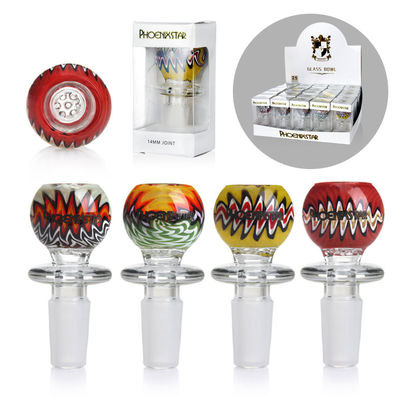 Phoenix Star 7-Hole Glass Filter Screen Bong Slide Bowl 14mm