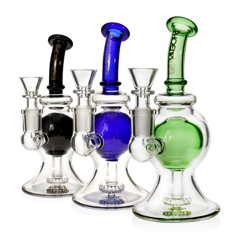 7" Glass Bubbler Pipe with Showerhead Perc for Sale | Phoenix Star Glass
