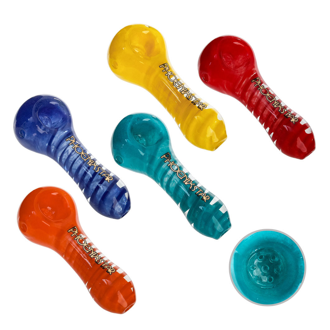 4" Mini Glass Spoon Pipe with 7-Hole Screen for Sale | Phoenix Star Glass